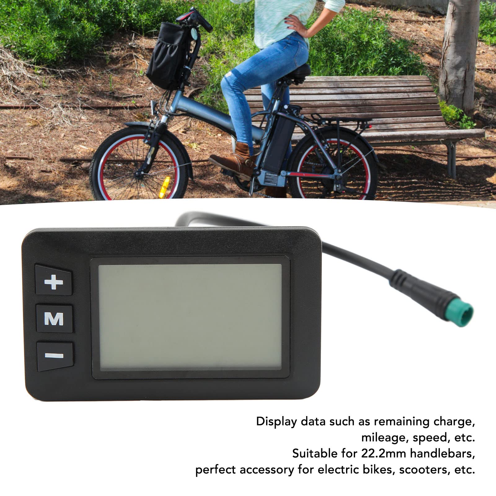 Cryfokt Electric Display, 36V Speedometer Odometer with Waterproof Interface and Lager Battery for 22.2mm Handlebar, for Men Women Kids Road Mountain Cycling, Easy to Use