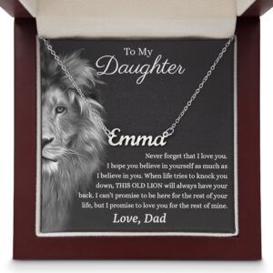 daughter gifts from dad, birthday gifts for daughter, father daughter gifts from mom, to my badass daughter necklace gift from dad, wedding graduation gifts for daughter - d17-l