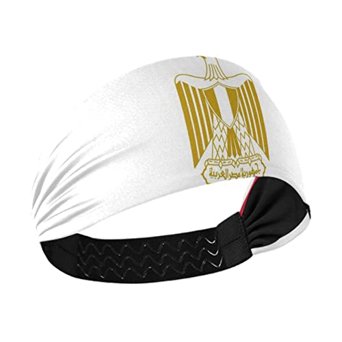 Unisex Workout Headbands Egypt-Egyptian-Flag-Soccer Elastic Yoga Sweatband Stretchy Sports Hairband