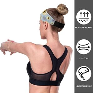 Unisex Workout Headbands Cartoon-bee-Flower Elastic Yoga Sweatband Stretchy Sports Hairband