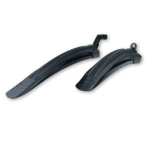 rnx black mountain bike mud guard front and rear fenders set, wide, universal, adjustable