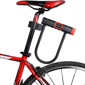 DULASP Bike U-Lock Password Code Bicycle U Lock Anti-Theft Road Bike Motorcycle Bike U Lock Steel Safety Heavy Duty Bicycle U-Locks U-Lock