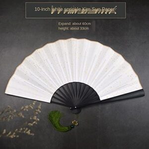 ZAEGO Chinese Fan Foldable Antique Folder Custom Fan, Chinese-style Hanfu Fan For Women, SU Style, Male Dominator Fan Japanese Fan (Color : E)