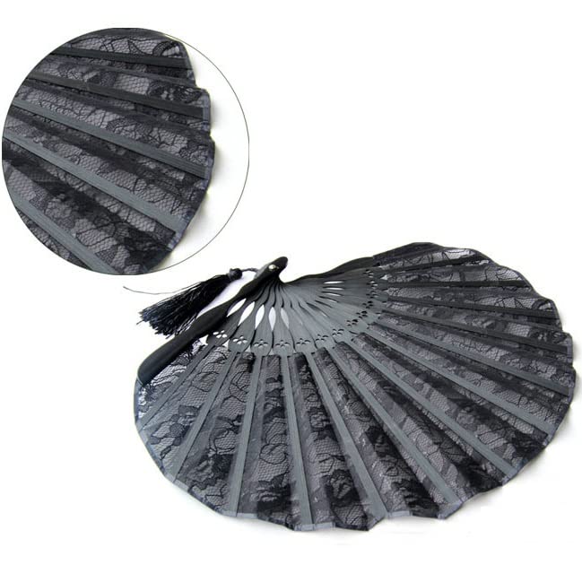 Summer Ladies Folding Fan Handmade Lace Dance Folding Fan Handmade Lace Lace Fan Shell Fan