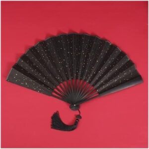 chinese fan foldable antique folder custom fan, chinese-style hanfu fan for women, su style, male dominator fan japanese fan (color : onecolor)