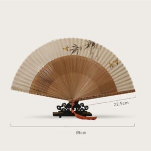 Chinese Fan Foldable Bamboo Fan For Flower Painting Handmade, Portable, Chinese Hanfu, Silk Fan Japanese Fan (Size : A13)