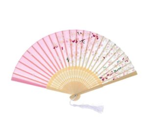 zaego chinese fan folding hand fan chinese style dance wedding party lace silk folding hand held flower fan handheld folding fan japanese fan (color : onecolor, size : 21 * 55cm)