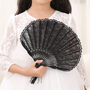 Summer Ladies Folding Fan Handmade Lace Dance Folding Fan Handmade Lace Lace Fan Shell Fan