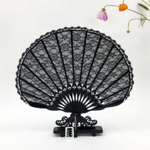 summer ladies folding fan handmade lace dance folding fan handmade lace lace fan shell fan