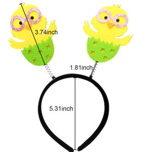 Easter Headband Hatching Chick Hair Hoop Easter Egg Head Boppers Headwear Gunglass Baby Chick Costume Party Decoration Hair Ornament Supplies Birthday Party Hair Accessories Favors for Women Kids 1PCS