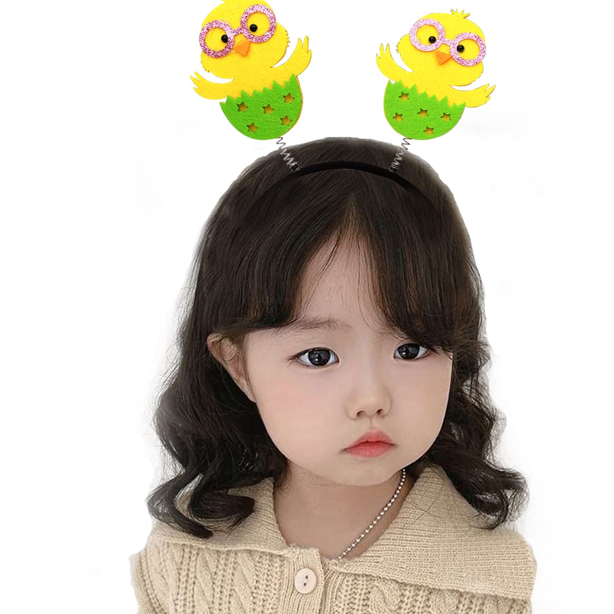 Easter Headband Hatching Chick Hair Hoop Easter Egg Head Boppers Headwear Gunglass Baby Chick Costume Party Decoration Hair Ornament Supplies Birthday Party Hair Accessories Favors for Women Kids 1PCS