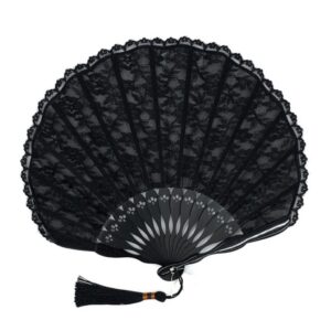 Summer Ladies Folding Fan Handmade Lace Dance Folding Fan Handmade Lace Lace Fan Shell Fan