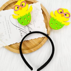 Easter Headband Hatching Chick Hair Hoop Easter Egg Head Boppers Headwear Gunglass Baby Chick Costume Party Decoration Hair Ornament Supplies Birthday Party Hair Accessories Favors for Women Kids 1PCS