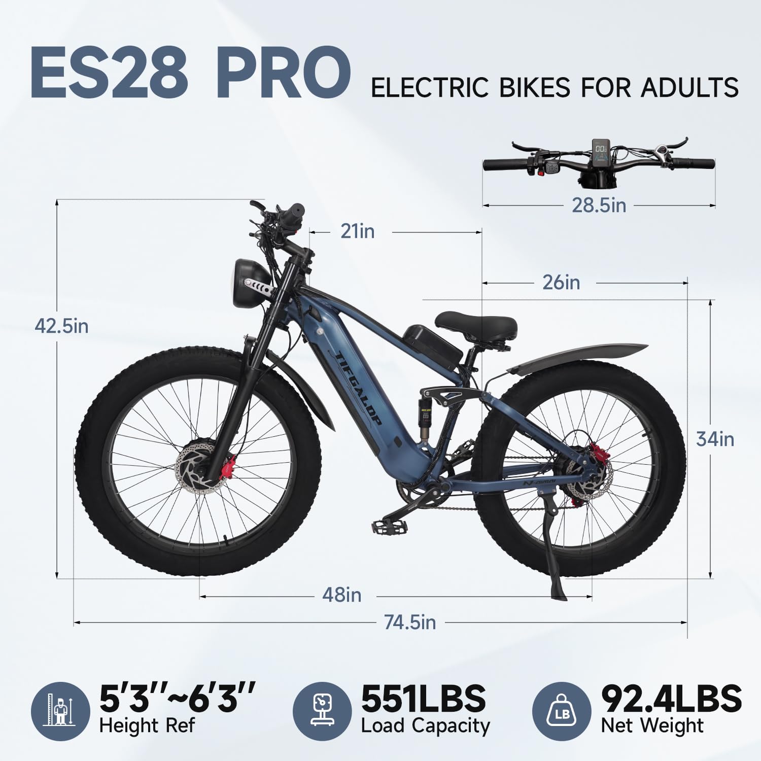 COFANSON Electric Bike for Adults - 2000W Ebike with 37MPH 50Miles Range, 26" x 4.0" Off-Road Fat Tires Electric Bicycle 7 Speed E Bike 52V 22Ah Removable Battery