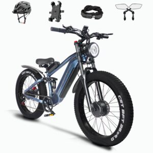 cofanson electric bike for adults - 2000w ebike with 37mph 50miles range, 26" x 4.0" off-road fat tires electric bicycle 7 speed e bike 52v 22ah removable battery