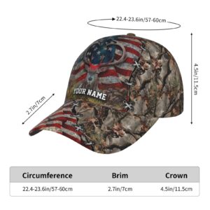 Deer Cap, Personalized Deer Hunting Hat for Men Women Custom Name Print Adjustable Camo Baseball Cap for Men Husband Brother Boyfriend