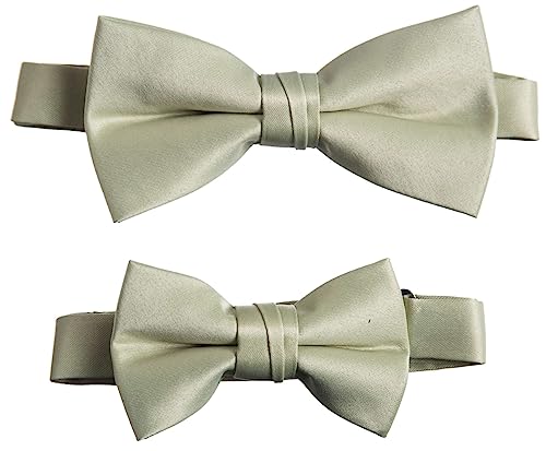 Tuxgear Mens Bow Tie and Adjustable Stretch Suspender Sets, Light Sage, 48" Mens (Light Sage, 48" Mens)