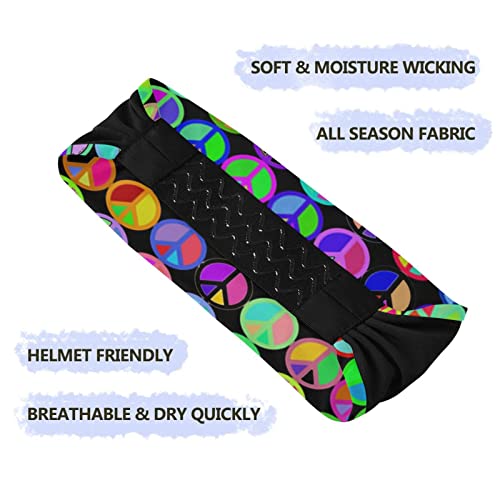 Unisex Workout Headbands Prismatic-Peace-Sign Elastic Yoga Sweatband Stretchy Sports Hairband