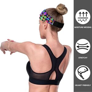 Unisex Workout Headbands Prismatic-Peace-Sign Elastic Yoga Sweatband Stretchy Sports Hairband