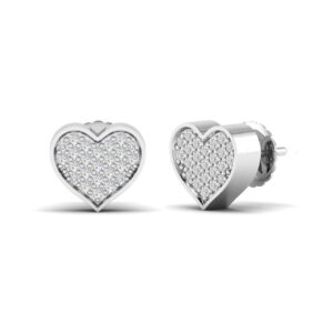 0.15 carat round brilliant cut natural diamond pave set love heart stud screw back earrings in 14k white gold (g-h/i1-i2) by shanti jewel