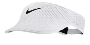 nike women’s aerobill dri-fit adv run adjustable visor breathable white