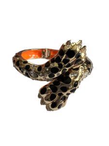 betsey johnson gold tone true leopard claw hinge bangle bracelet valentine great gift christmas gift idea mother's day valentine's day present xmas easter