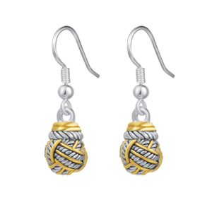 uny jewel jewelry make a statement with our two tone twisted cable wire dangle ball fish hook earrings featuring detailing perfect for any occasion