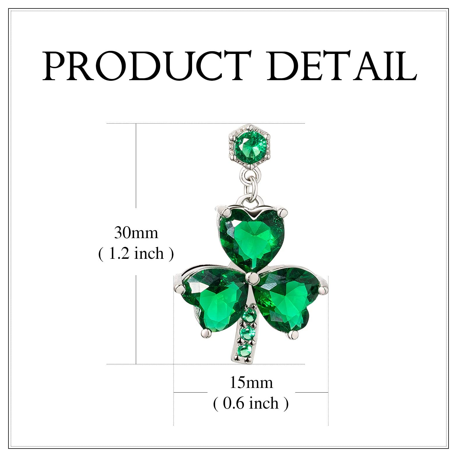 Famdecor Shamrock Earrings Studs St Patricks Day Earrings for Women Rhinestone Green Heart Leaf Earring for Women St Patricks Day Decor