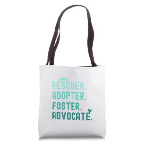 rescuer adopter foster advocate cat heart tote bag