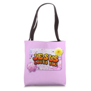 jesus loves you tote bag