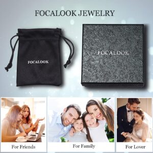 FOCALOOK Heart Locket Necklace, Custom Necklaces for Women Personalized & Engraved Picture Tree Branch Cubic Zirconia Locket with 18" Chain