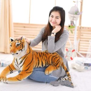 HCSXMY Realistic Soft Stuffed Animals Plush Toy Tiger for Kids Gifts (Tail Measurement Not Included) (17.5inch/45cm)