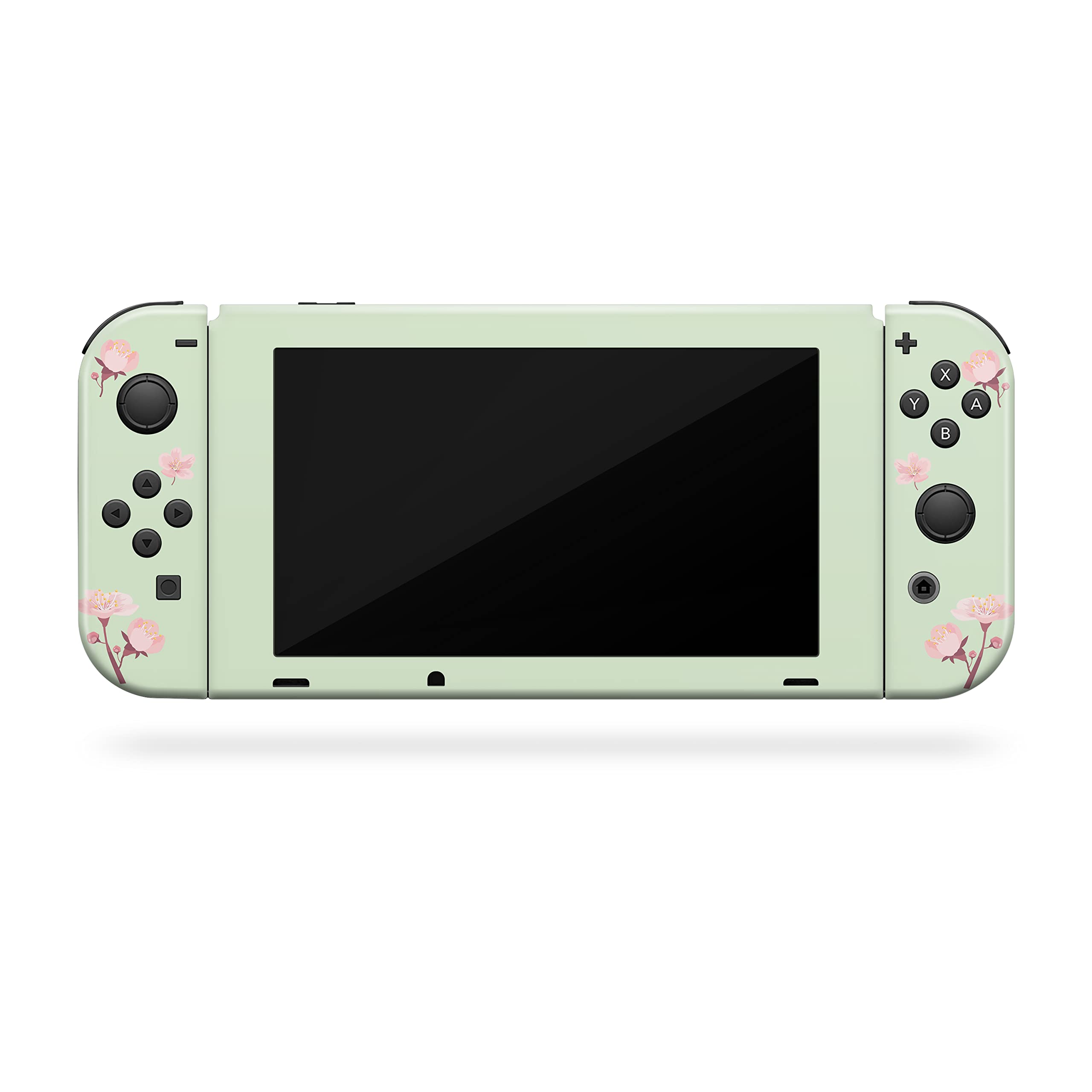 TACKY DESIGN Japanese Cherry Blossom Skin Compatible with Nintendo Switch Skin, Beige Color Skin Compatible with Nintendo Switch Skin, Vinyl 3m Sticker, Full wrap Cover (Mint Green)