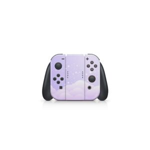 TACKY DESIGN Japanese Cherry Blossom Skin Compatible with Nintendo Switch Skin, Beige Color Skin Compatible with Nintendo Switch Skin, Vinyl 3m Sticker, Full wrap Cover (Lavender)