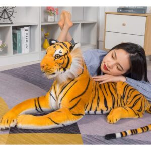 HCSXMY Realistic Soft Stuffed Animals Plush Toy Tiger for Kids Gifts (Tail Measurement Not Included) (17.5inch/45cm)