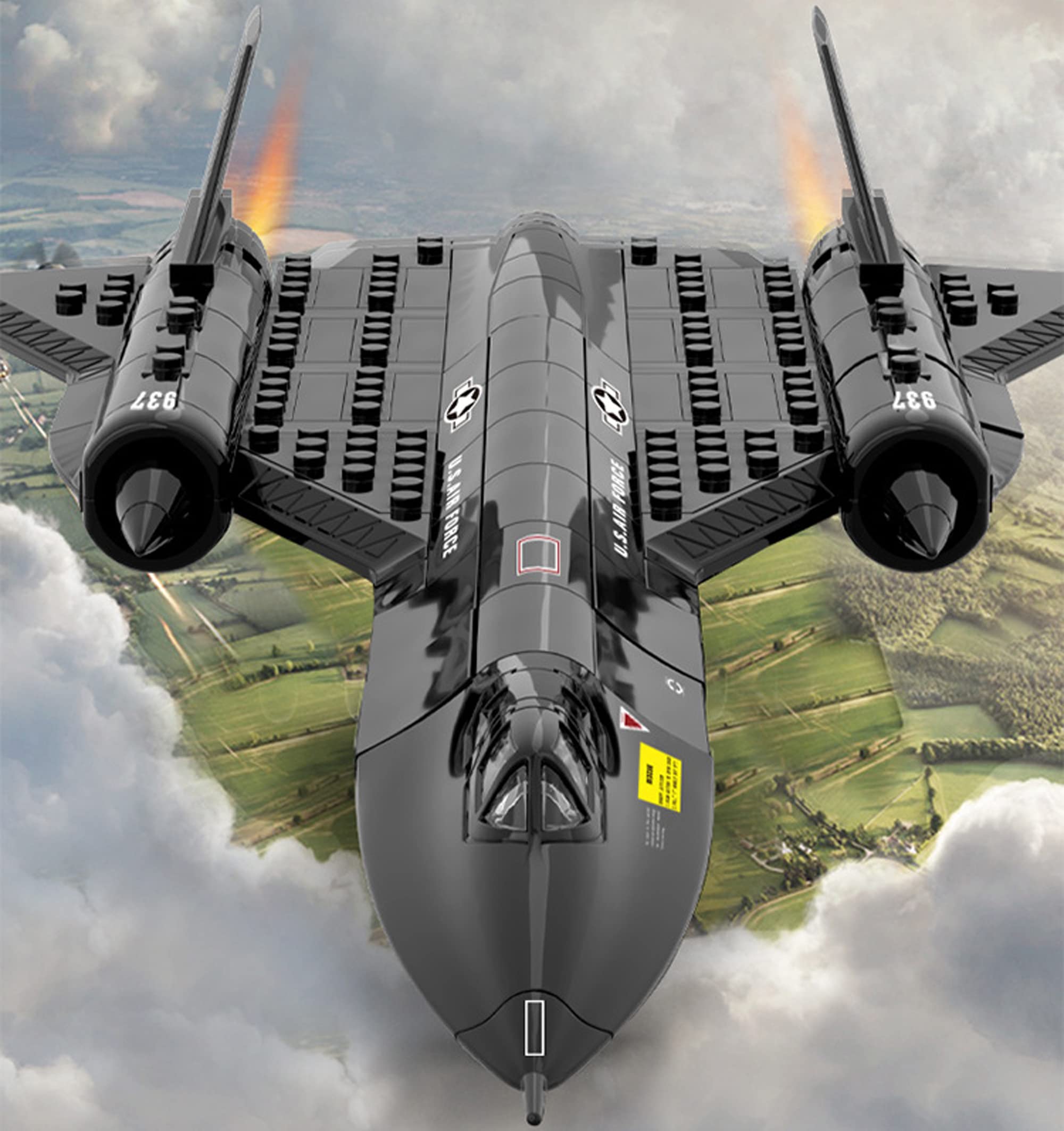 Gonli Stem Army Toys US Air Force SR-71 Reconnaissance Aircraft Building Blocks Sets for Boys Fighter Jet Building Toys Gifts for Kids(183pieces)