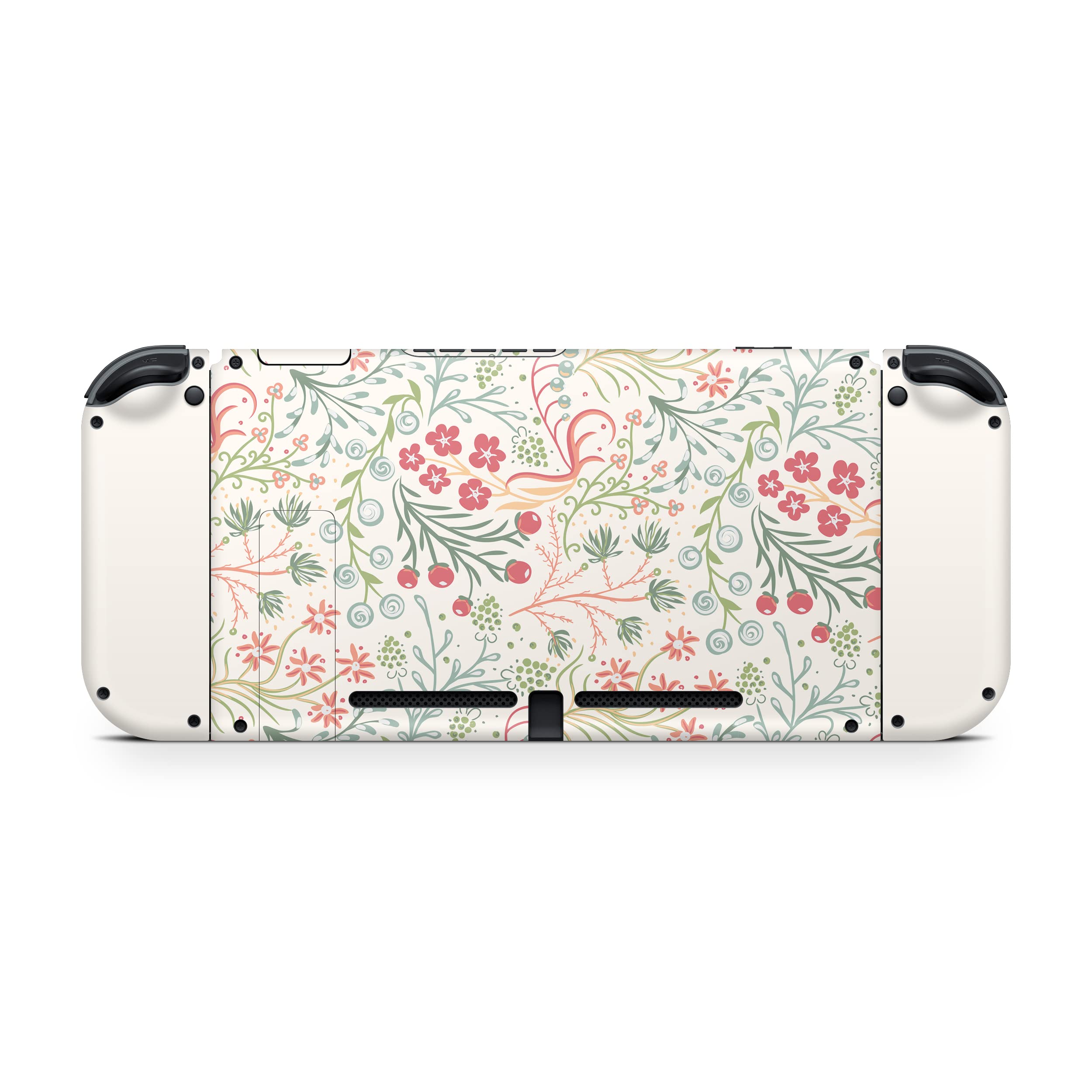 TACKY DESIGN Japanese Cherry Blossom Skin Compatible with Nintendo Switch Skin, Beige Color Skin Compatible with Nintendo Switch Skin, Vinyl 3m Sticker, Full wrap Cover (Garden Beige)