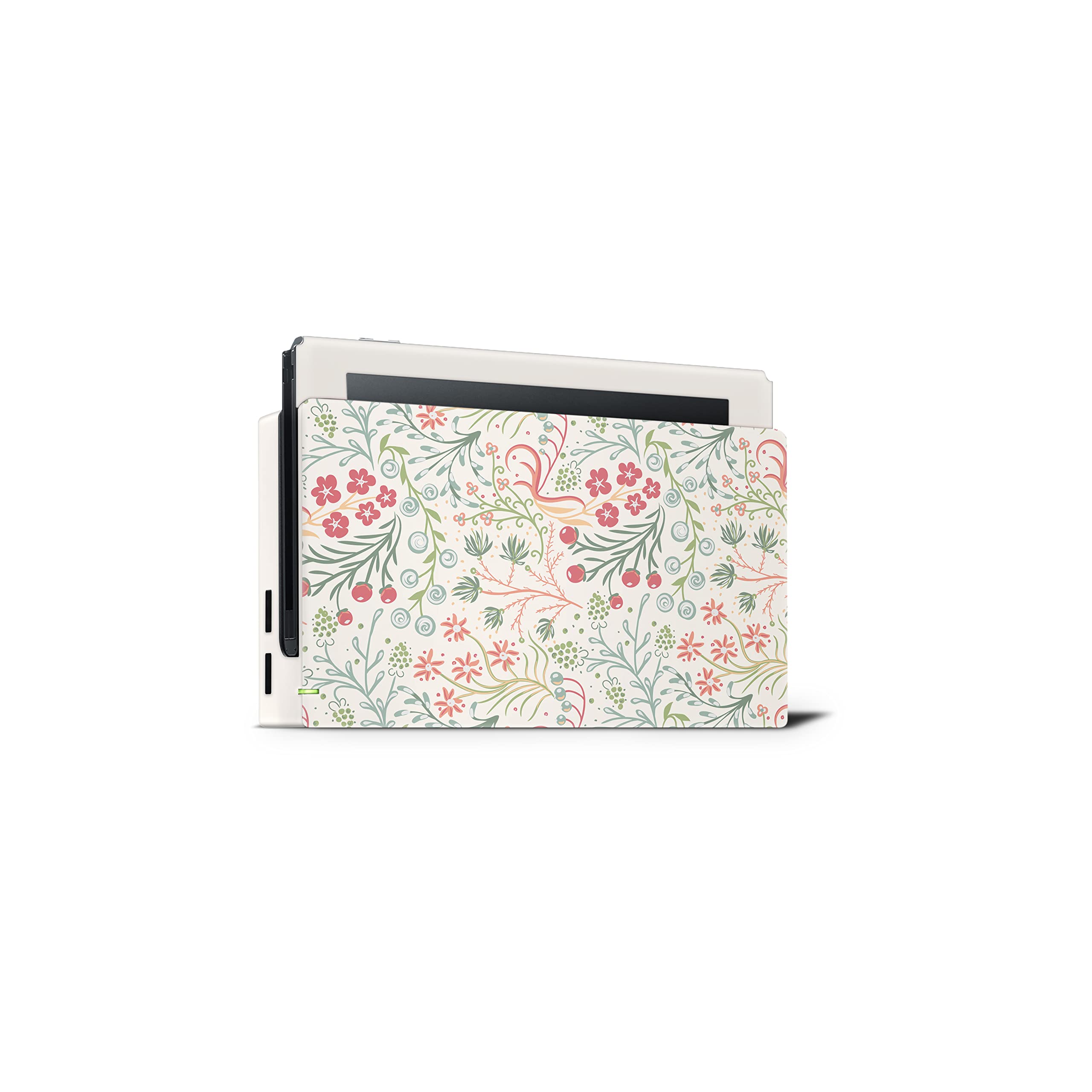 TACKY DESIGN Japanese Cherry Blossom Skin Compatible with Nintendo Switch Skin, Beige Color Skin Compatible with Nintendo Switch Skin, Vinyl 3m Sticker, Full wrap Cover (Garden Beige)