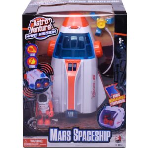 ASTRO VENTURE Space Shuttle Toy, Mars Mission Spaceship for Kids with Lights and Sound, Astronaut Figure, Capsula and Accessories, Fun Space Gift Toys for Any Mission & Adventure