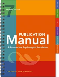 new-publication manual of the american psychological association, seventh edition