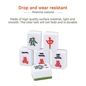 drizzle 34mm Mahjong Set - 146 Medium Size Tiles with Instructions - Traditional Chinese Table Game - Home Family Dorm Party for Leisure Time - Mah Jong 麻将 Green