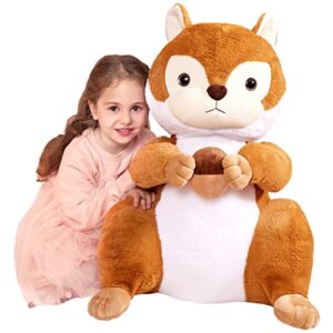 ikasa large squirrel stuffed animal plush toy,23" giant cute jumbo soft toys,huge big size fluffy plushy fat gigantic plushie,gifts for kids