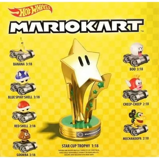 Hot Wheels Mario Kart Blind Box Series 3 Vehicles (Pack of 6)