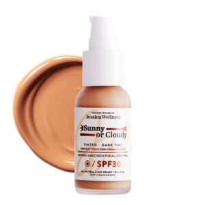 sunny or cloudy 30 spf mineral sunscreen - non-nano zinc oxide - uva/uvb protection (dark)