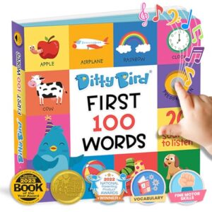 ditty bird first 100 words | interactive books for toddlers 1-3 | educational sound books for 1 year old with songs, sounds and fun facts | improve vocabulary skills