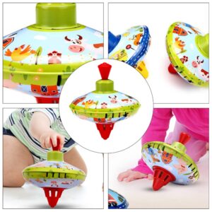 1pcs Toddler Traditional Spin Tops Traditional Iron Spinning Tops Toys for Girl Boy Educational Kindergarten Toys Party Favors