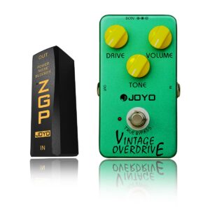 joyo jf-01 vintage overdrive pedal bundle with jp-06 noise blocker pedal power supply