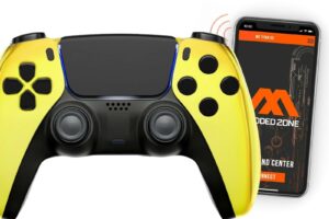 moddedzone chrome gold smart rapid fire custom pro modded controller compatible with ps5