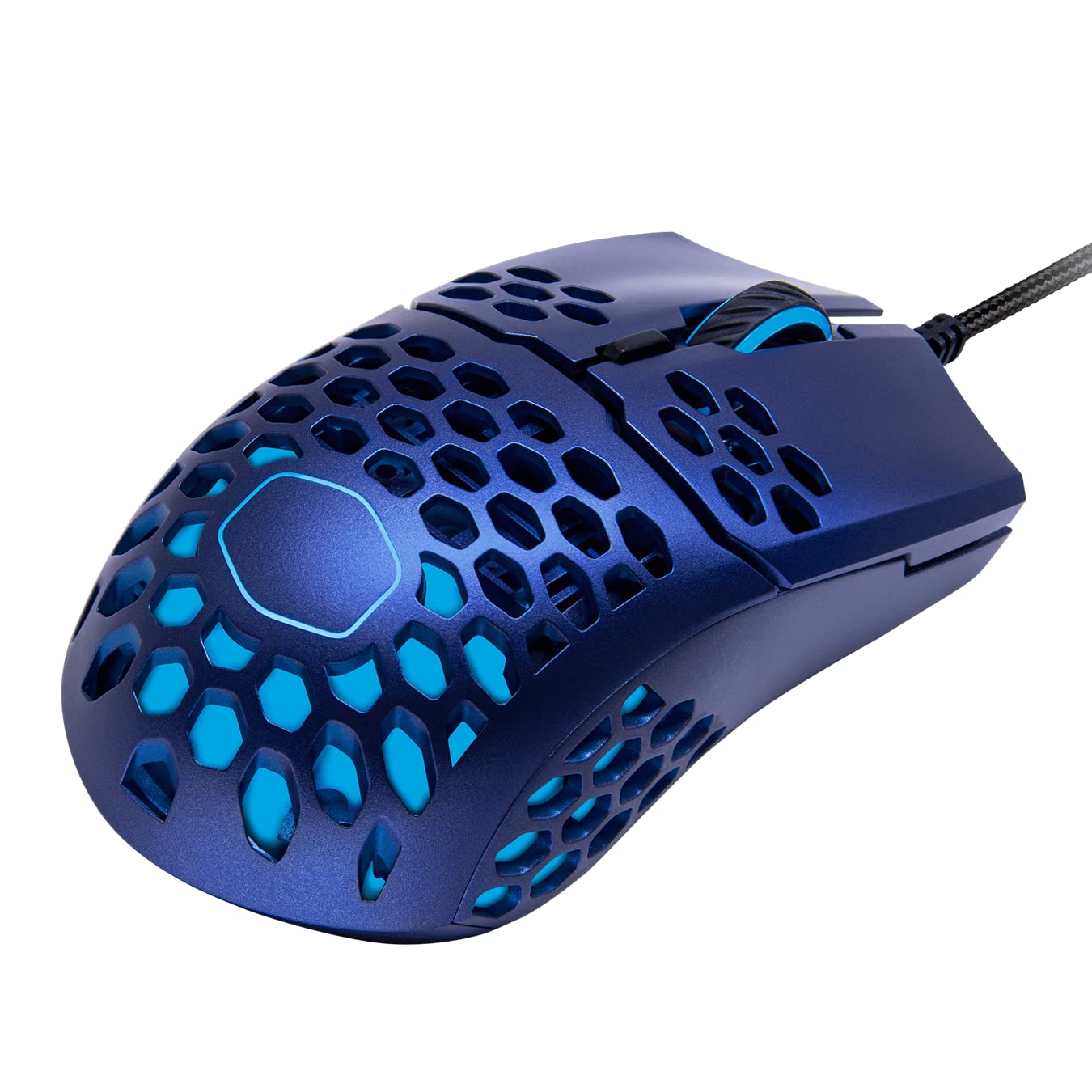 Cooler Master MM711 Blue Steel Limited Edition Gaming Mouse with Lightweight Honeycomb Shell, Ultraweave Cable, 16000 DPI Optical Sensor, and RGB Accents