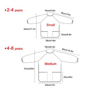 Bolaz Painting Smocks for Kids 2-4 Art Smocks Eating with Pockets Childish Truck Excavator Waterproof Long Sleeve Toddler Infant Children Apron